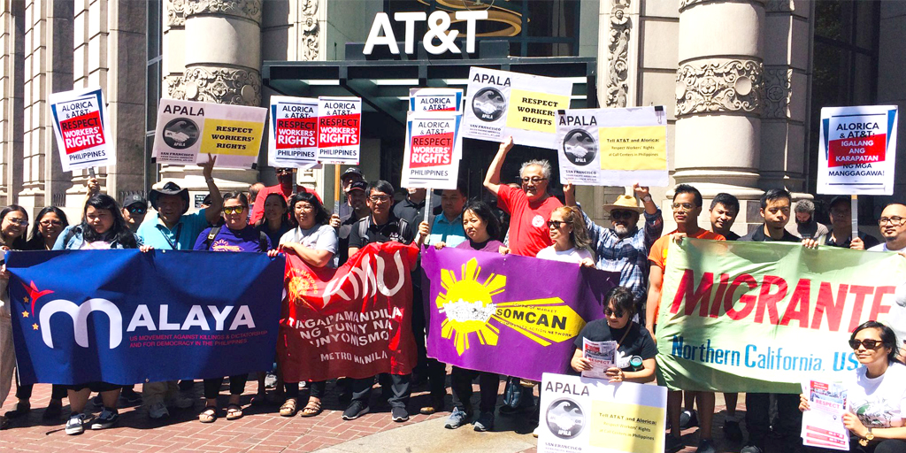 CWA Members Protest AT&T Contractor Alorica | Communications Workers of ...